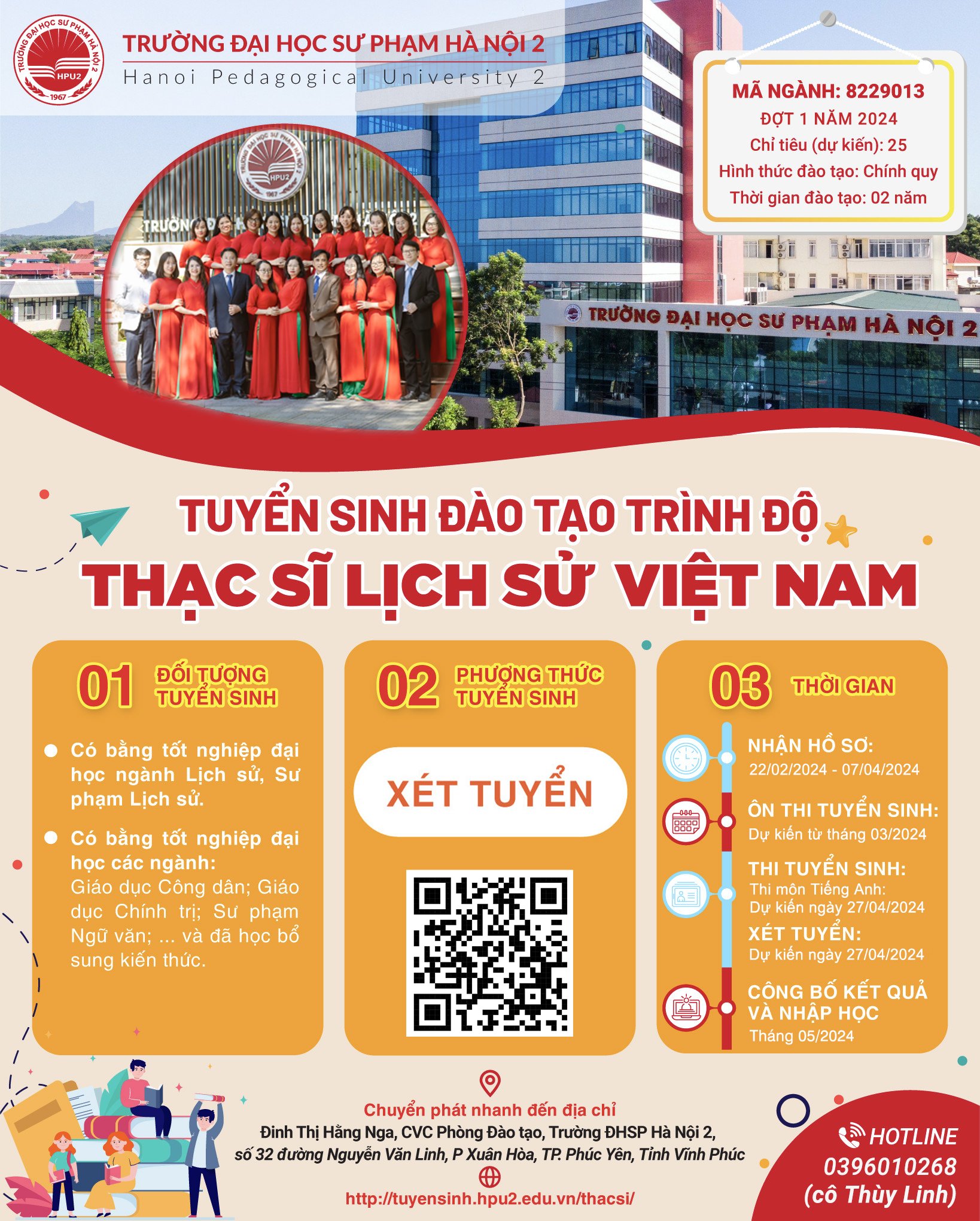 Khoa Lịch Sử tuyển sinh đào tạo trình độ Thạc Sĩ Lịch Sử Việt Nam đợt 1 năm 2024